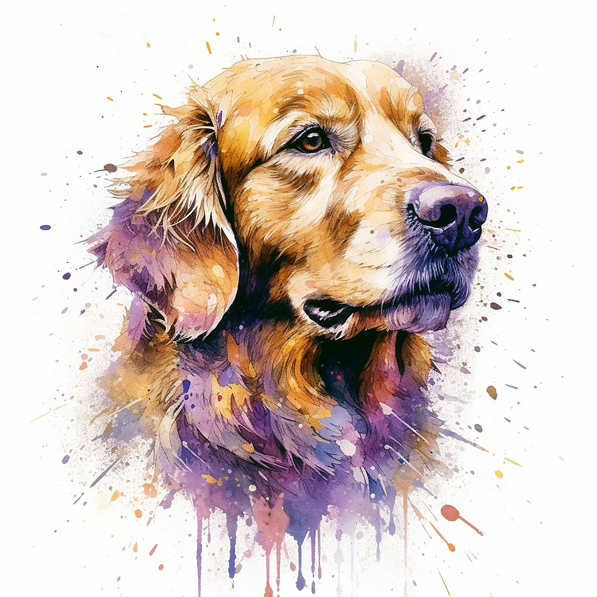 Golden Retriever Watercolour Retriever Watercolour Golden - Etsy