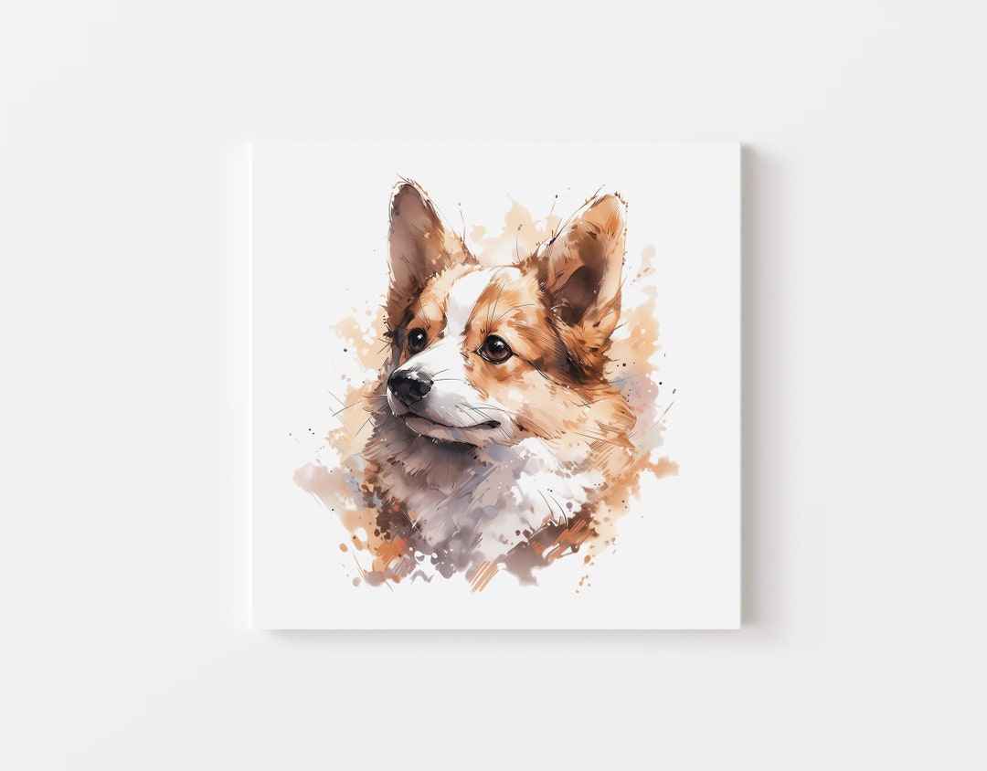 Corgi Art Bundle, 5 Images, Corgi Watercolour, Corgi Portrait, Corgi ...