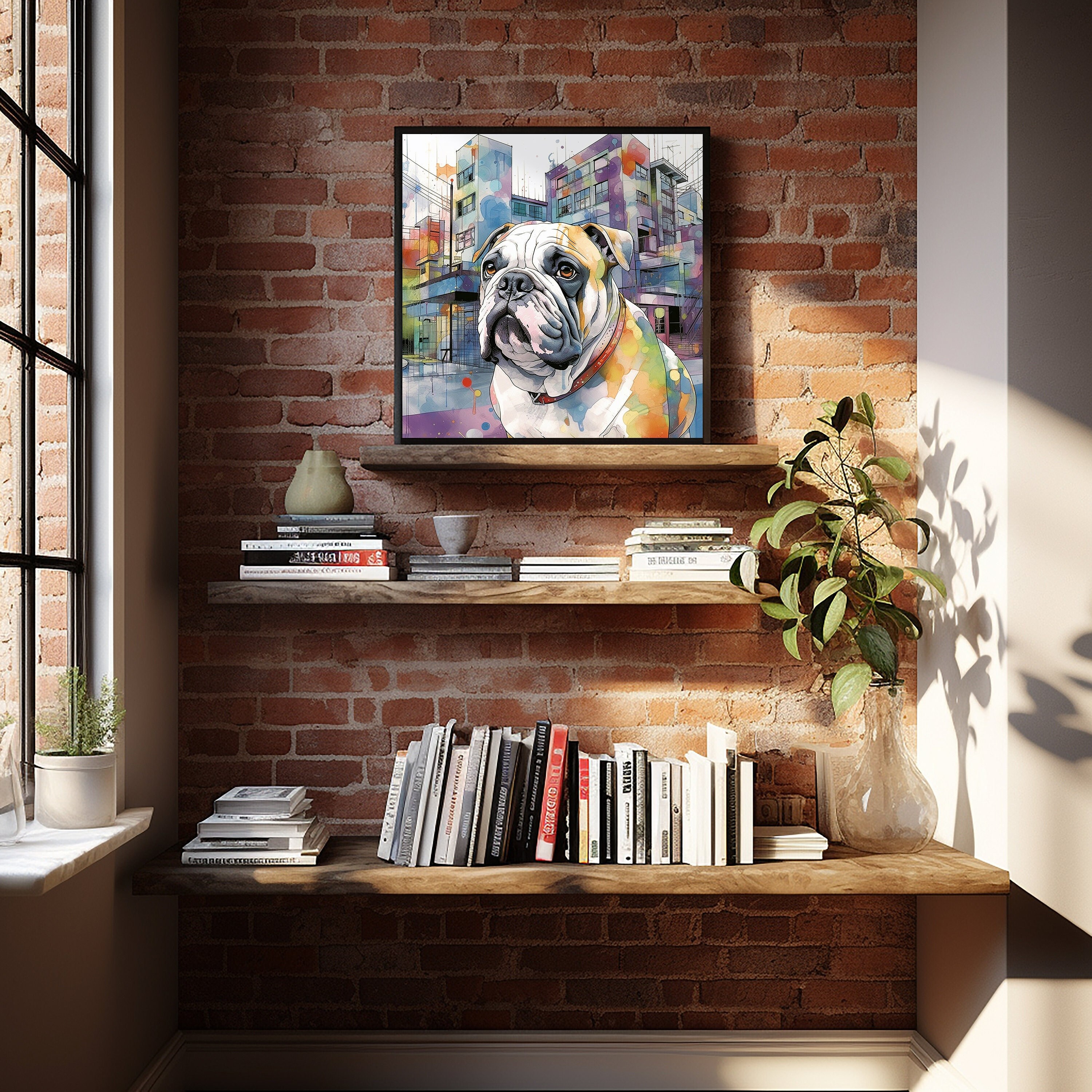 Bulldog Watercolour, Bulldog Art, Bulldog Print, Bulldog Portrait ...