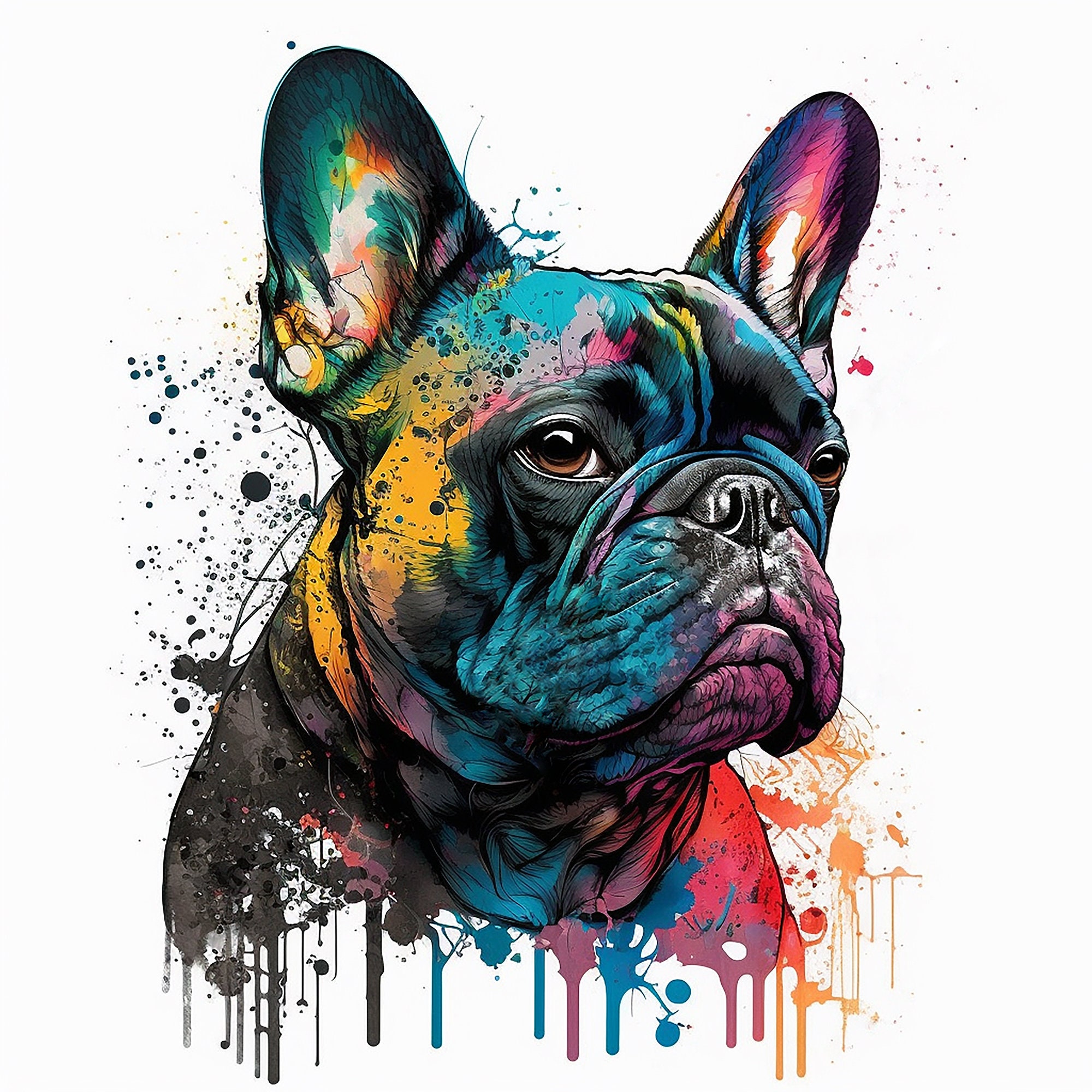 French Bulldog Watercolour, French Bulldog, Watercolour Bulldog ...