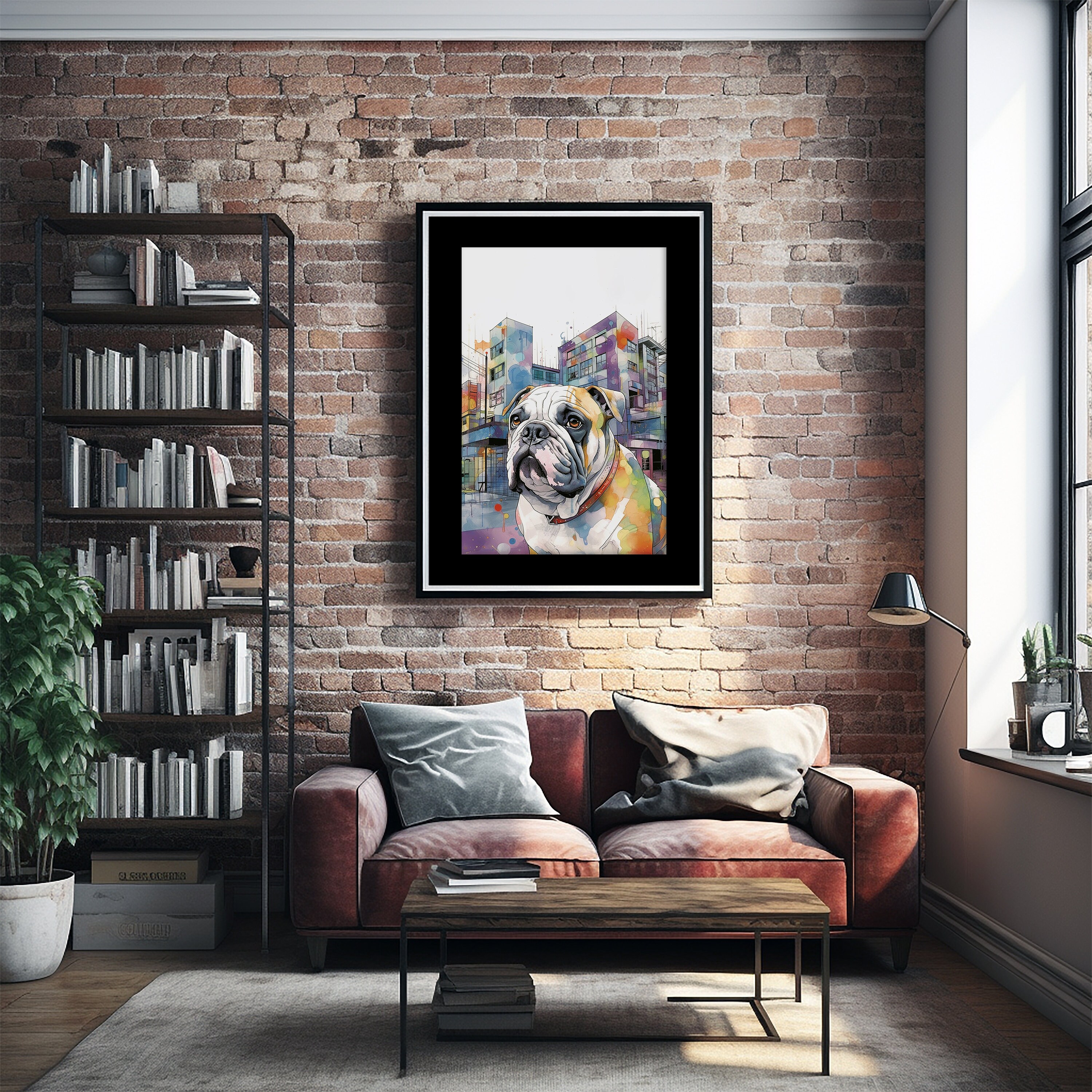 Bulldog Watercolour, Bulldog Art, Bulldog Print, Bulldog Portrait ...