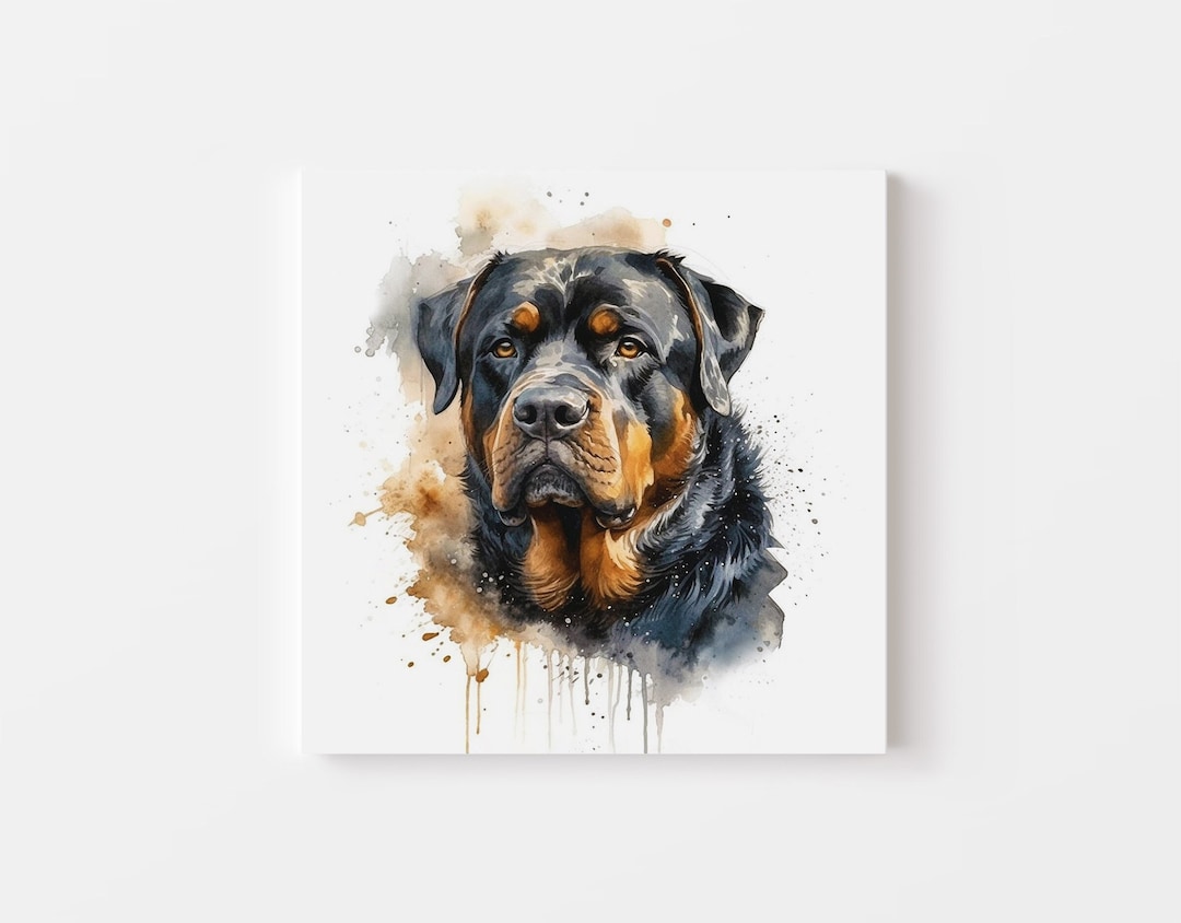 Rottweiler Watercolour, Rottweiler Art, Rottweiler Print, Rottweilers ...
