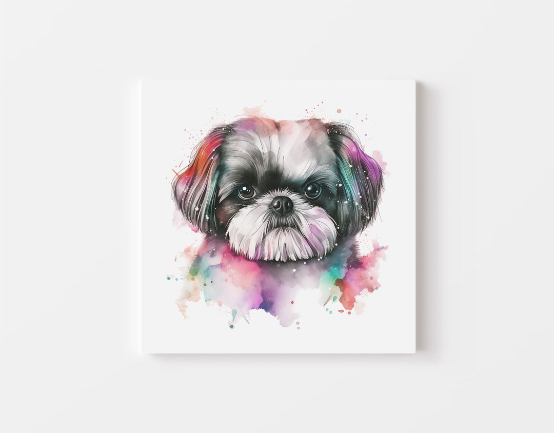 Shih Tzu, Watercolour, Art Bundle, 5 Images, Shih Tzu Portrait, Shih ...