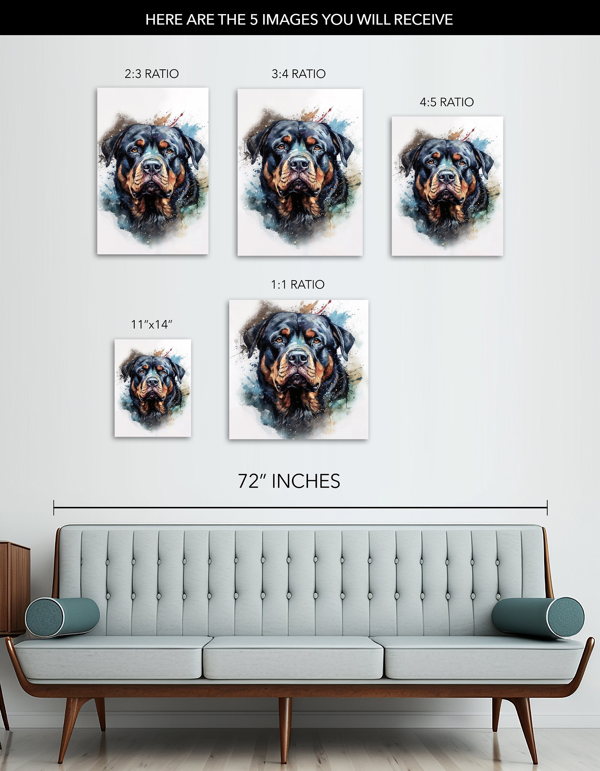 Rottweiler Watercolour, Rottweiler Art, Rottweiler Print, Rottweilers ...
