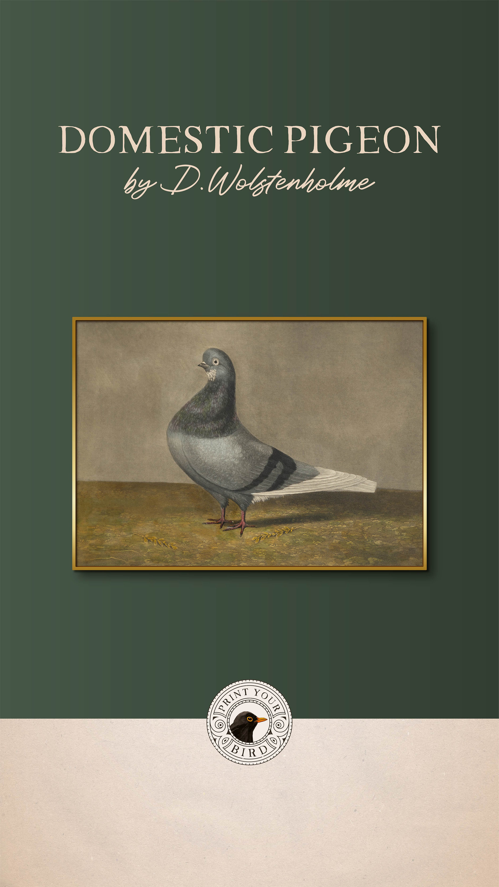 Pigeon Print Vintage Gothic Decor. Funny Dark Academia Pigeon Art Print ...