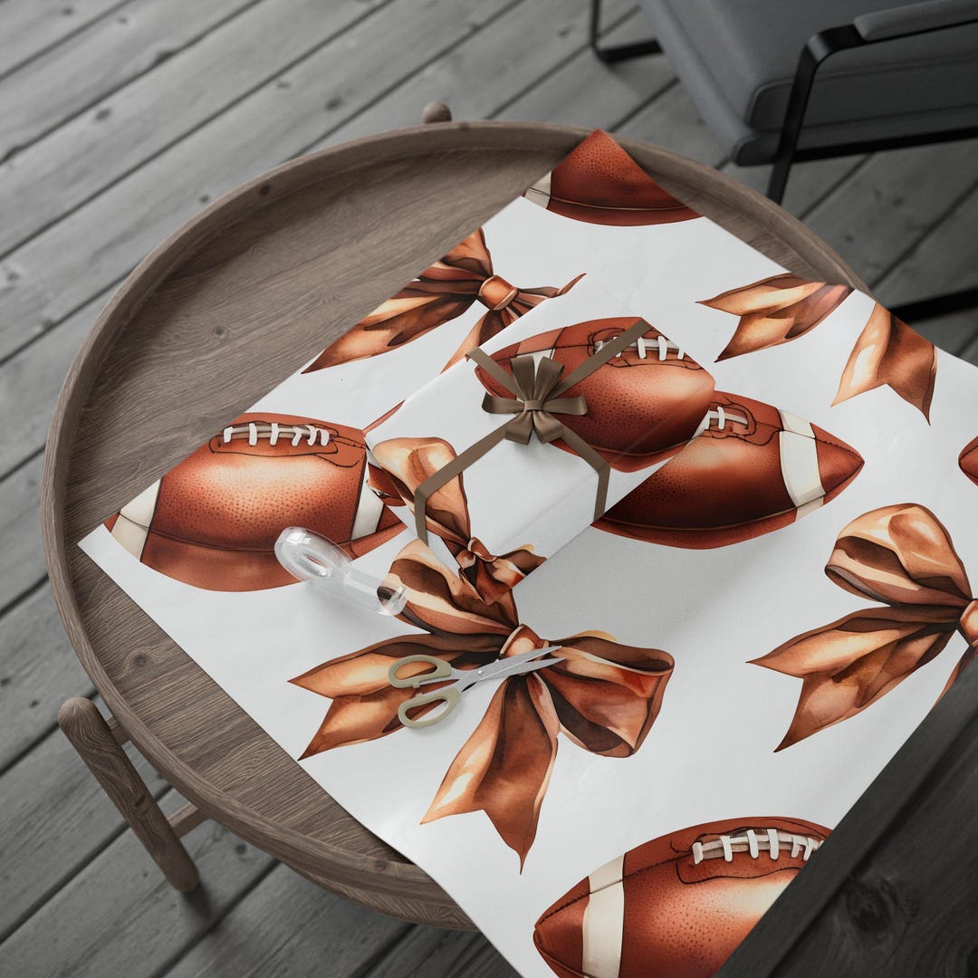 Football Christmas Wrapping Papers Holiday Gift Wrap, Sports Themed ...