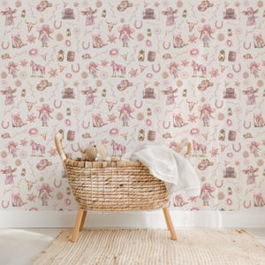 Baby Girl Nursery Wallpaper Western - Etsy