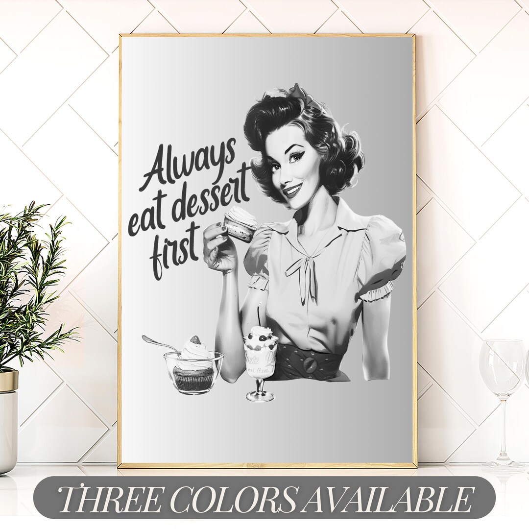 Pin up Girl Wall Poster for Kitchen Home Decor Funny Gift for Mom Humor ...