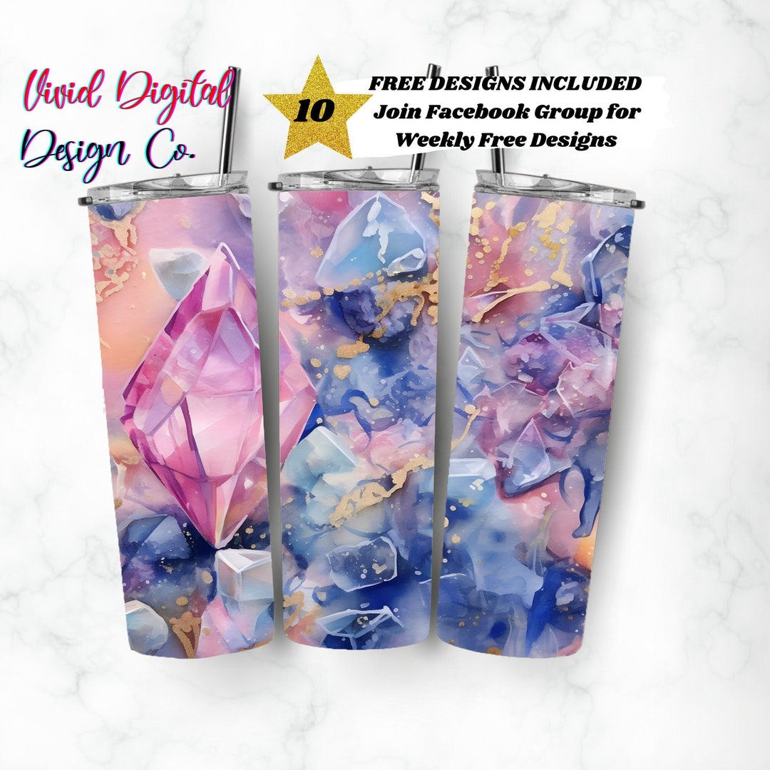 Pink Crystal, Celestial, Galaxy, 20oz Skinny Tumbler, Sublimation ...