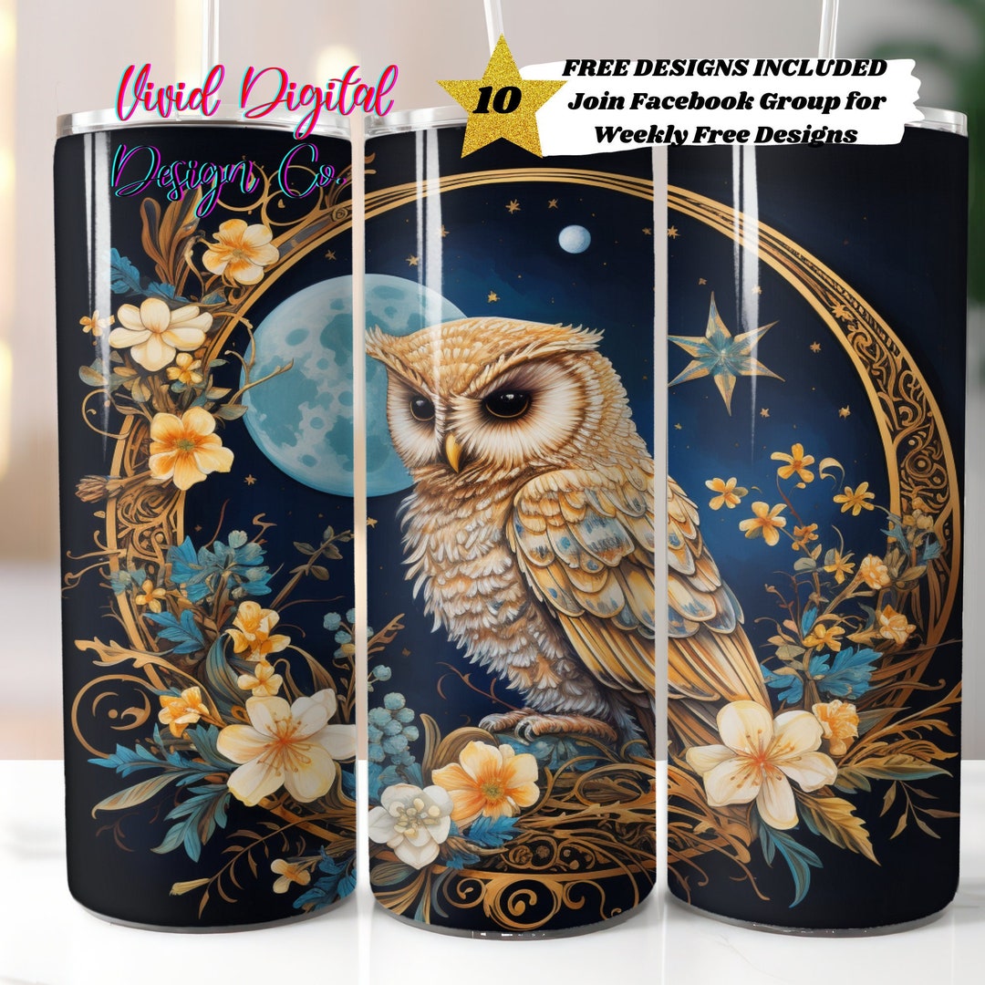 Celestial Owl, Astrology, Zodiac, 20oz Skinny Tumbler, Sublimation ...