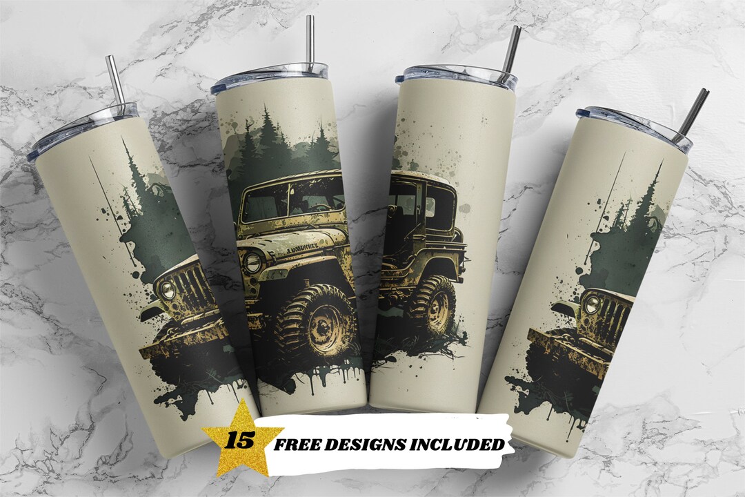 Vintage Cars, 20oz Skinny Tumbler, Sublimation Design Templates ...