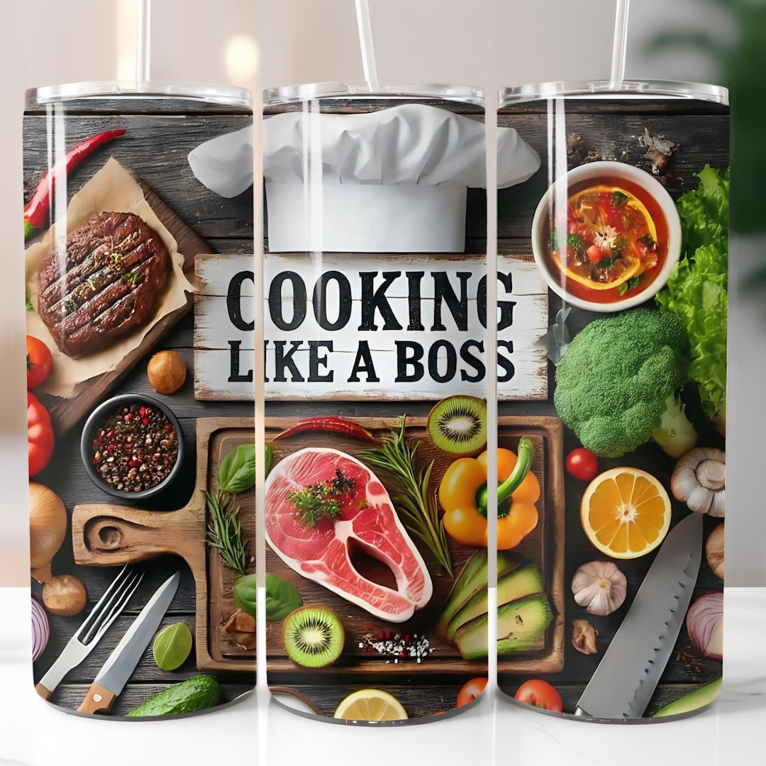 Chef Hat, Cooking, Kitchen, 20oz Skinny Tumbler Sublimation Design ...