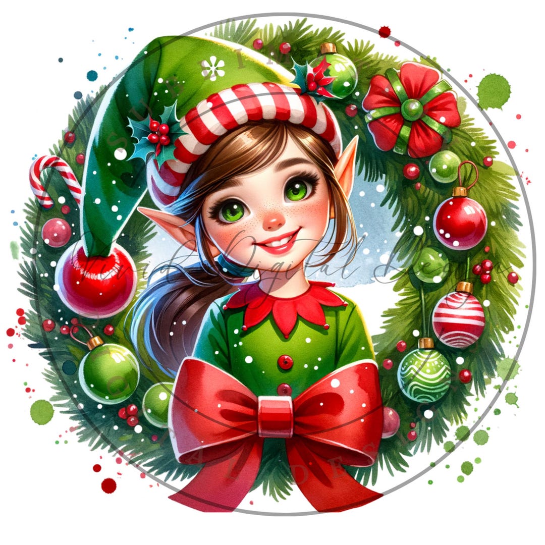 Elf Girl, Christmas, Clipart Shirt Sublimation Design Digital Download ...