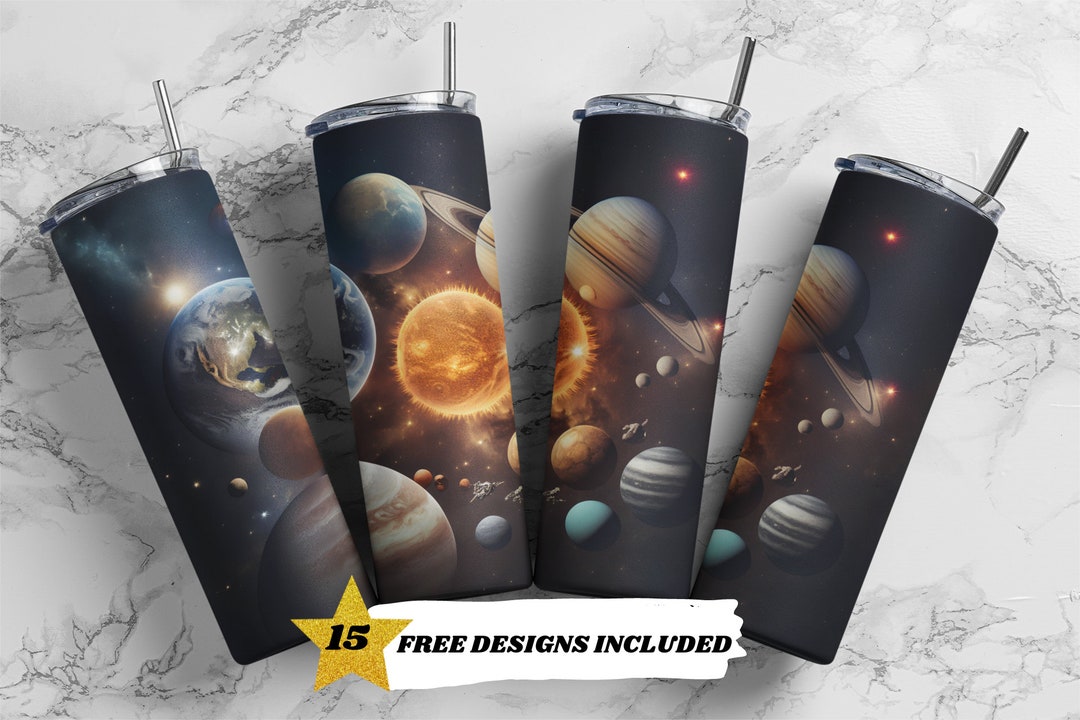 Solar System, Space, 20oz Skinny Tumbler, Sublimation Design Templates ...