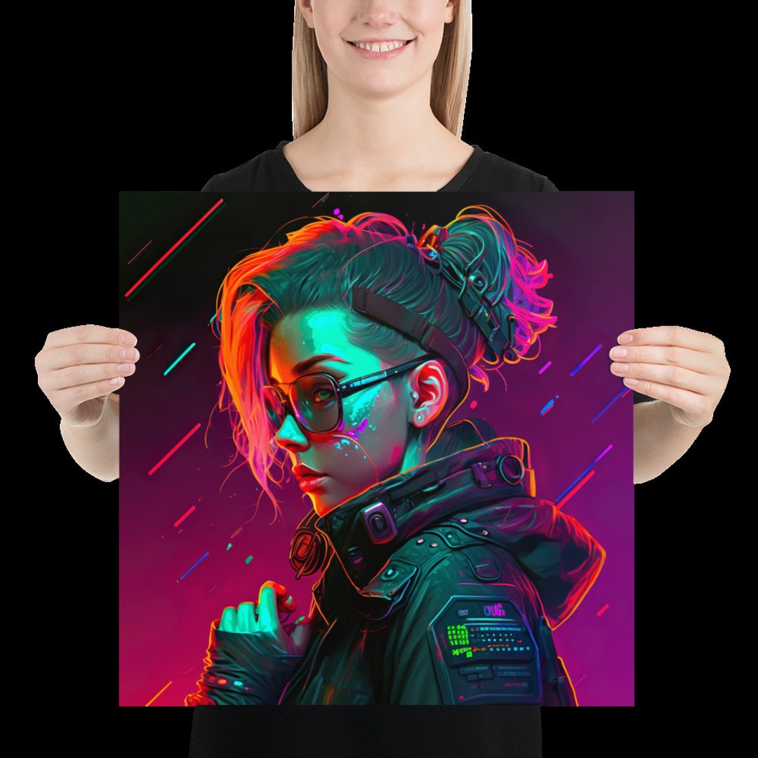 Cyberpunk Girl Poster - Etsy