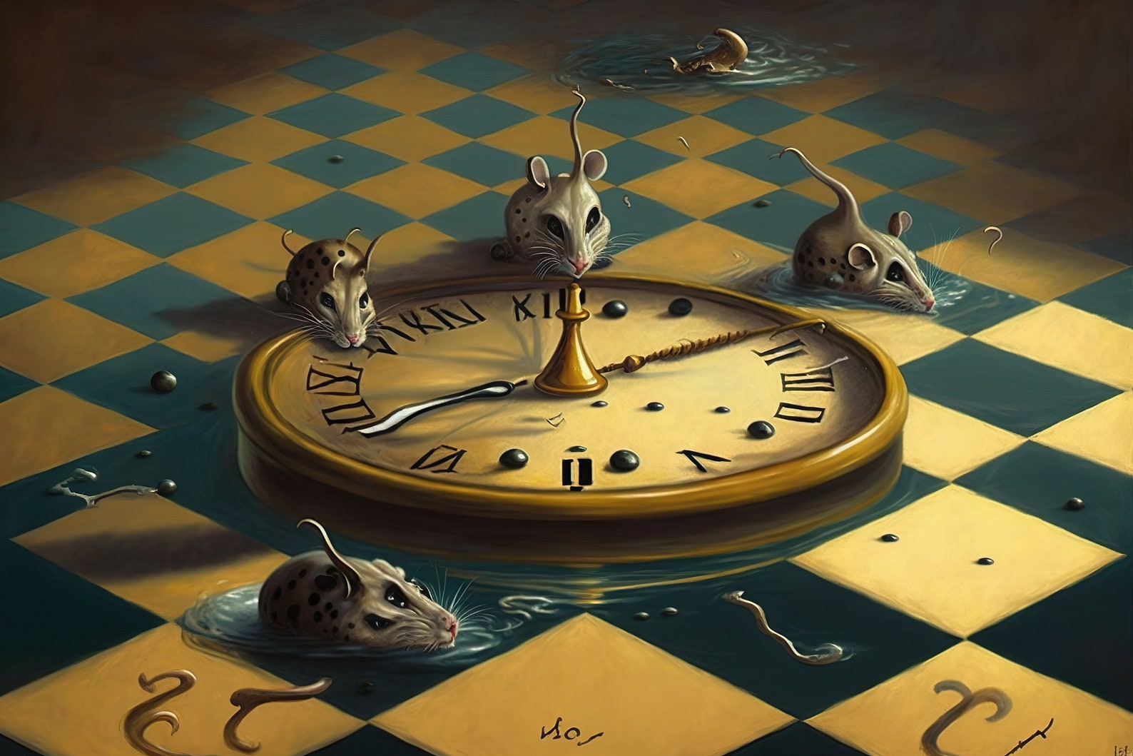 Timeless Tangles: Mice & Chess in a Weirdcore World - Etsy