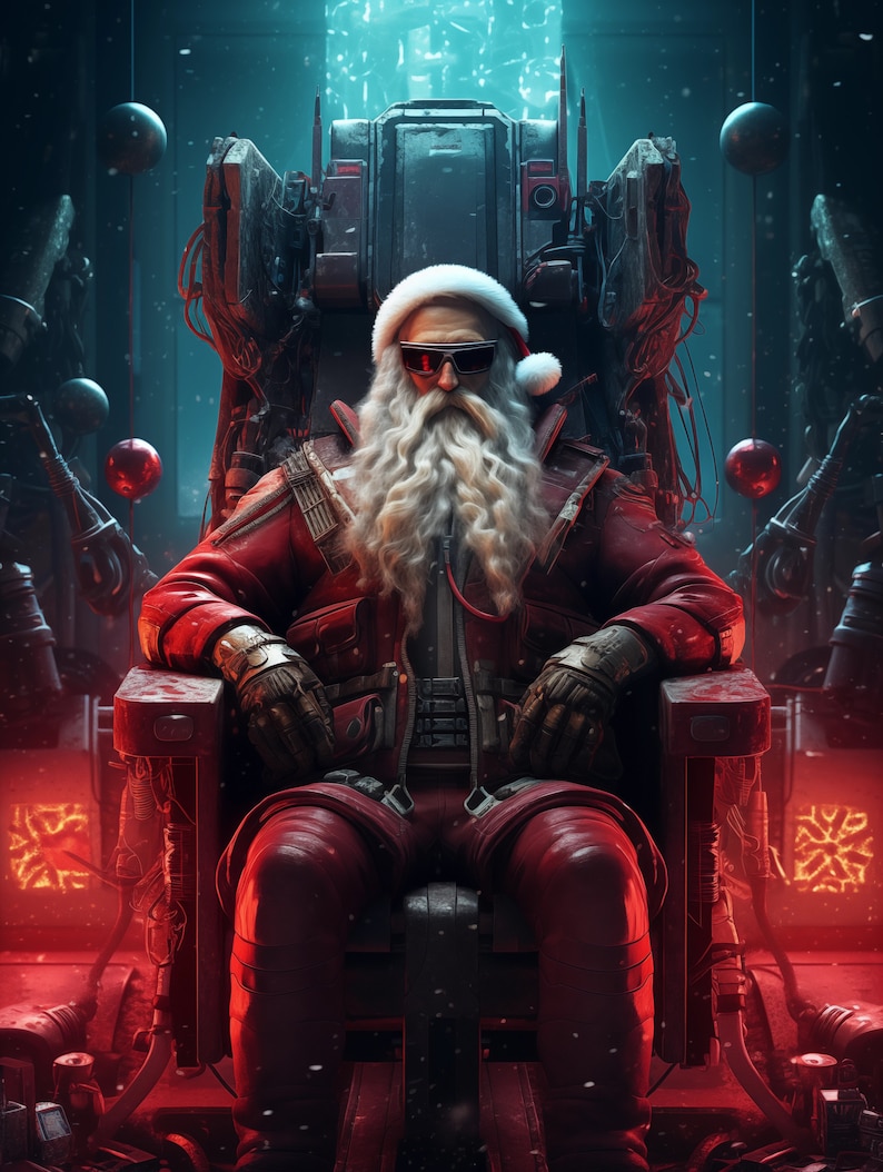 Cyberpunk Santa Digital Print Great Holiday Gift - Etsy