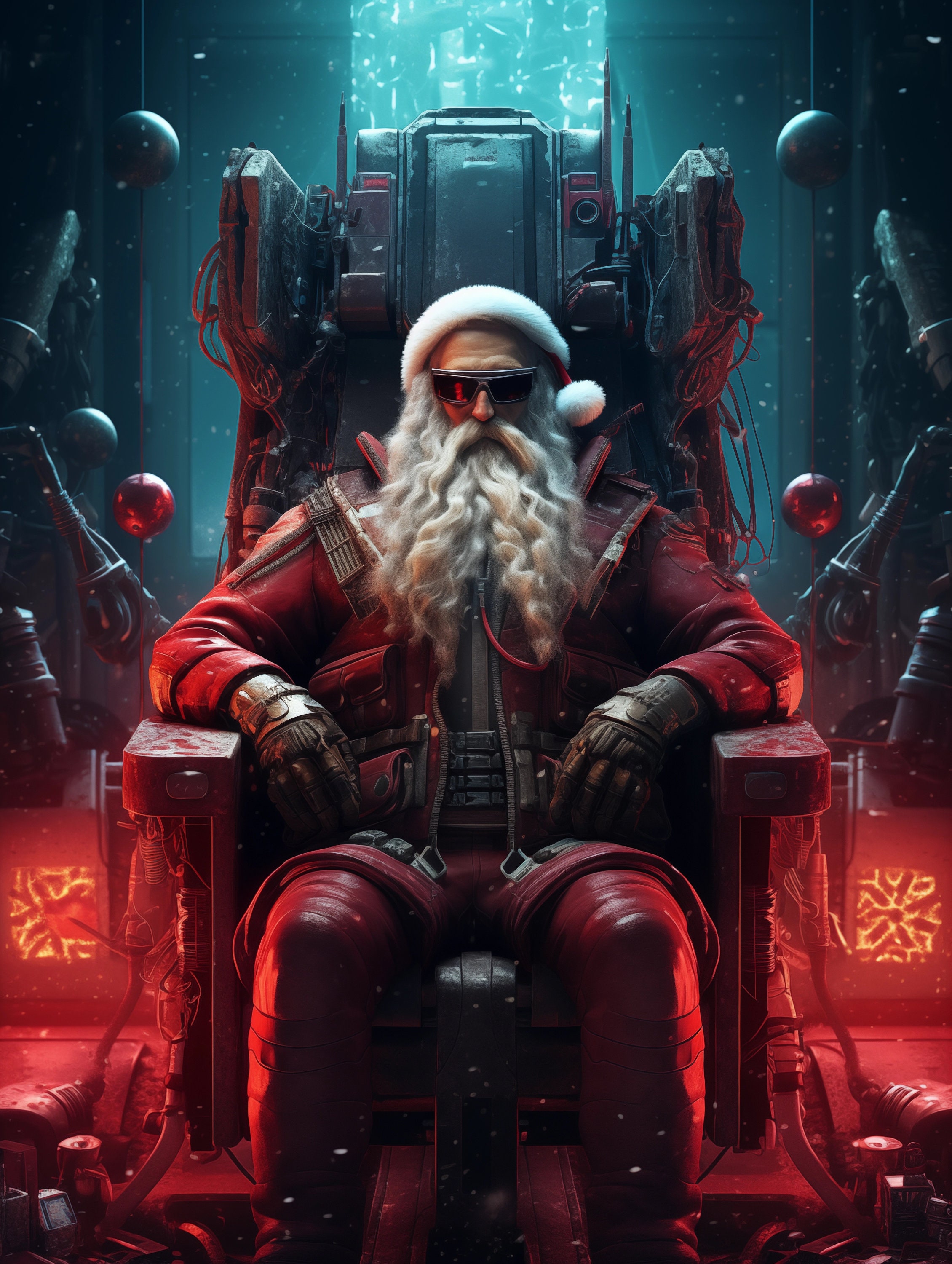 Cyberpunk Santa Digital Print Great Holiday Gift - Etsy