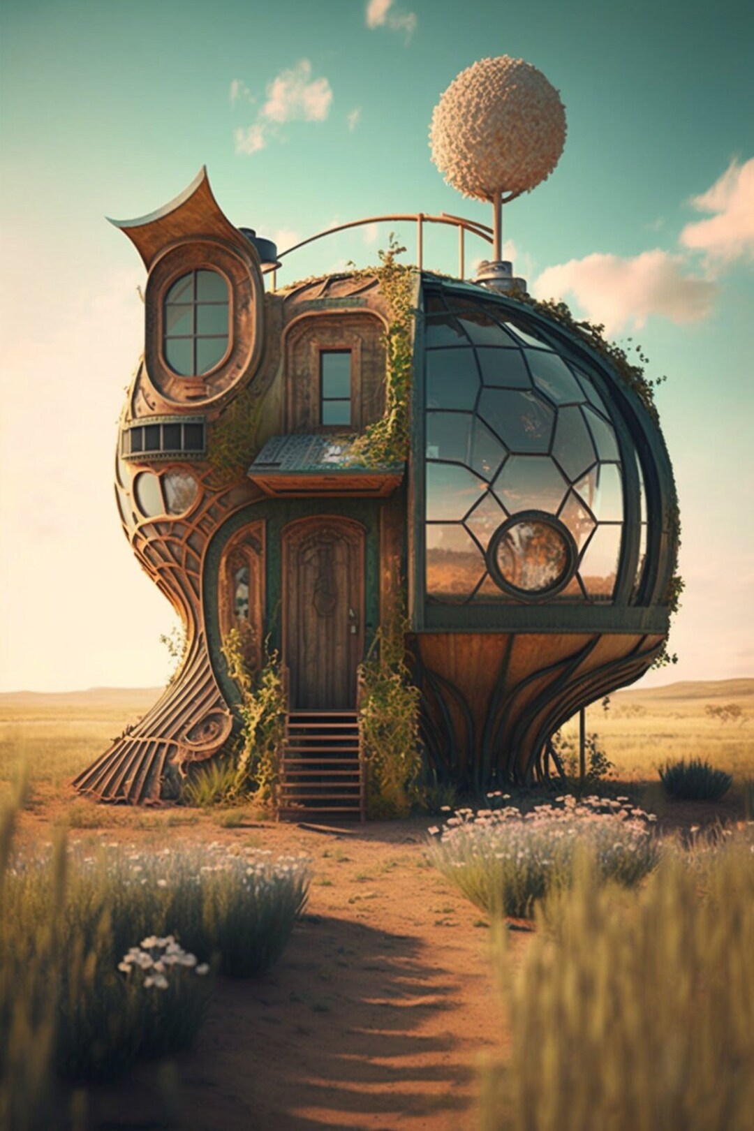 Solarpunk Paradise: Framed Wall Art | Eco-friendly | Sustainable ...