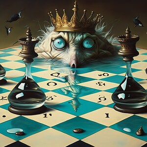 Weirdcore Whimsy: Mice on Chessboards & Time's Illusions - Etsy