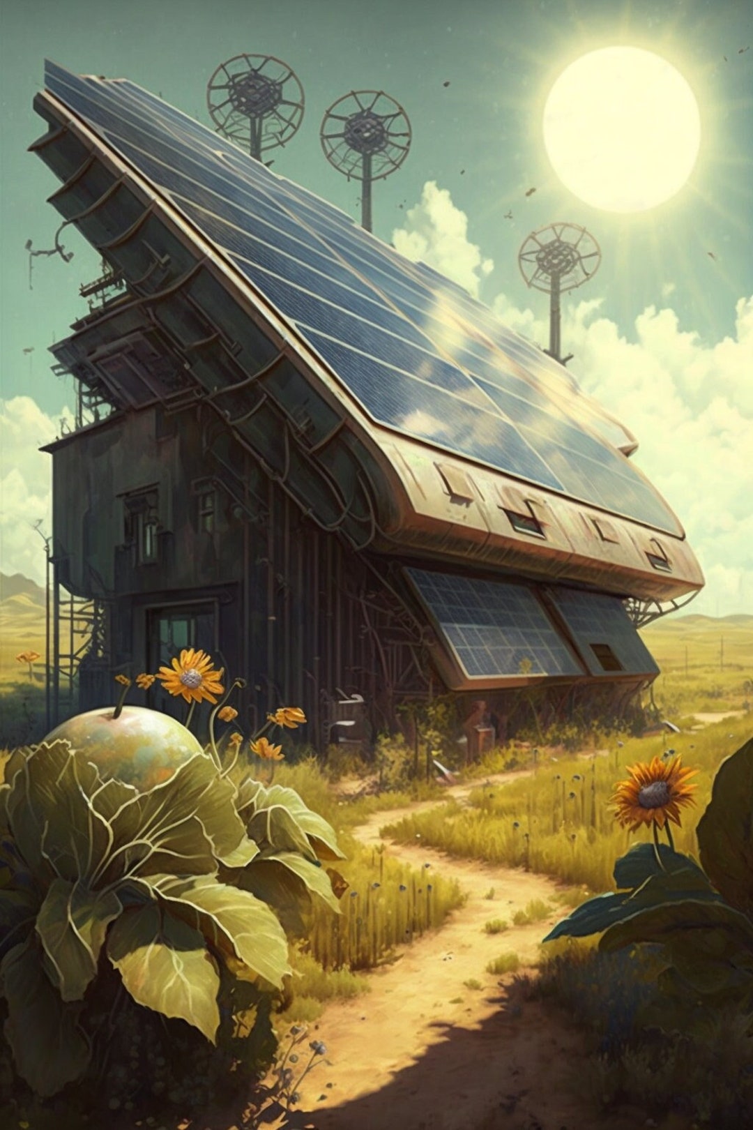 Solarpunk Paradise: Framed Wall Art | Eco-friendly | Sustainable ...