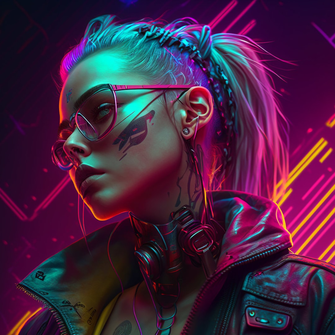 Cyberpunk Girl Neon - Elevate Your Profile Today - Etsy