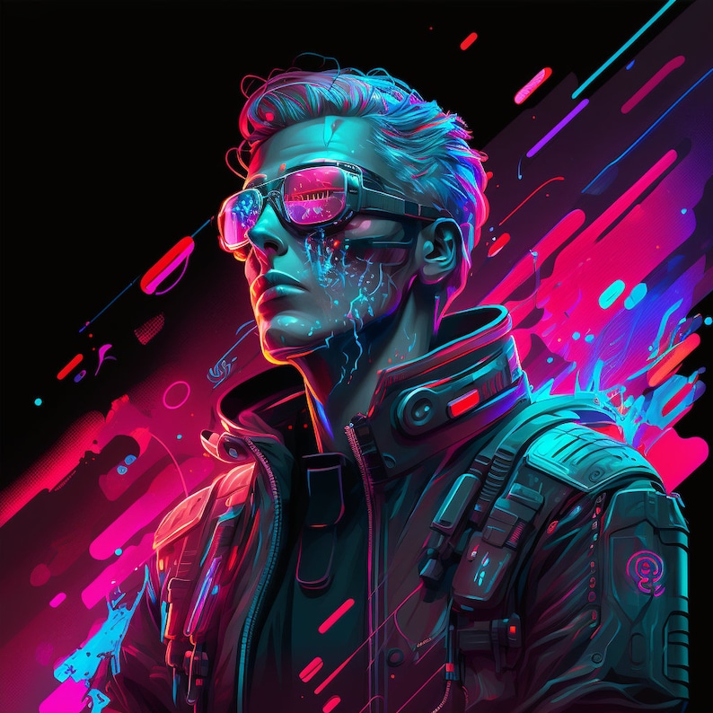 Cyberpunk Character Neon - Etsy