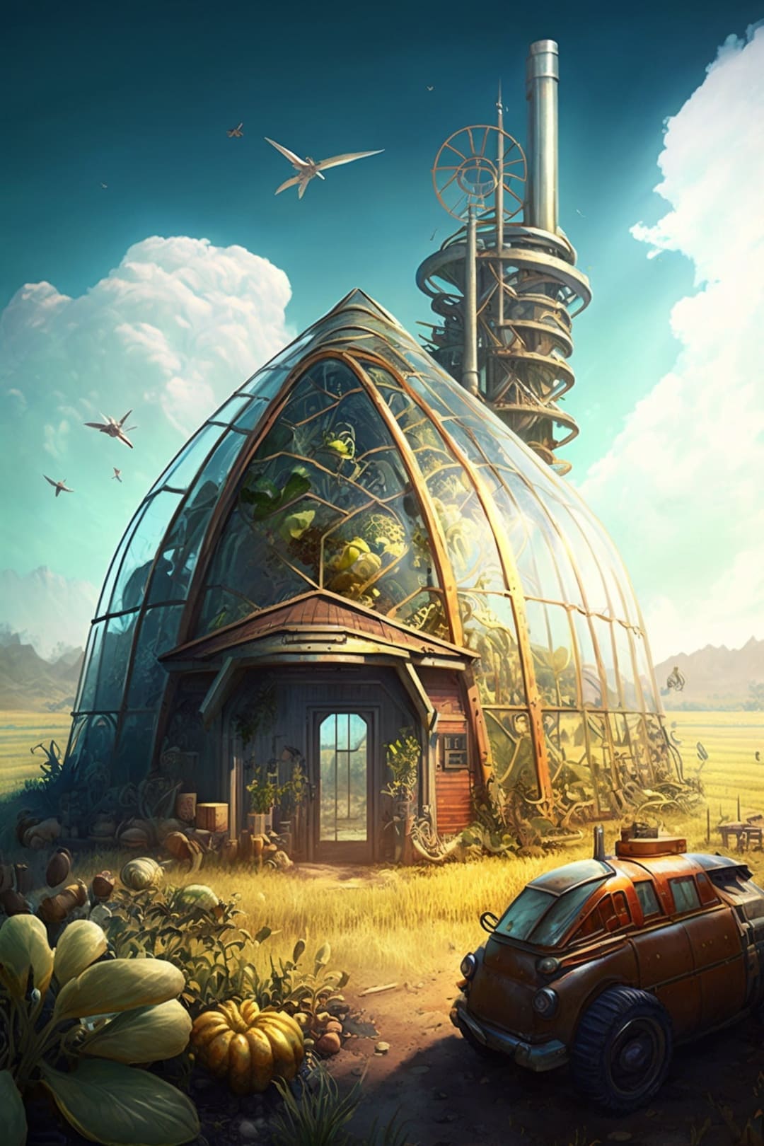 Solarpunk Paradise: Framed Wall Art Eco-friendly Sustainable Limited ...