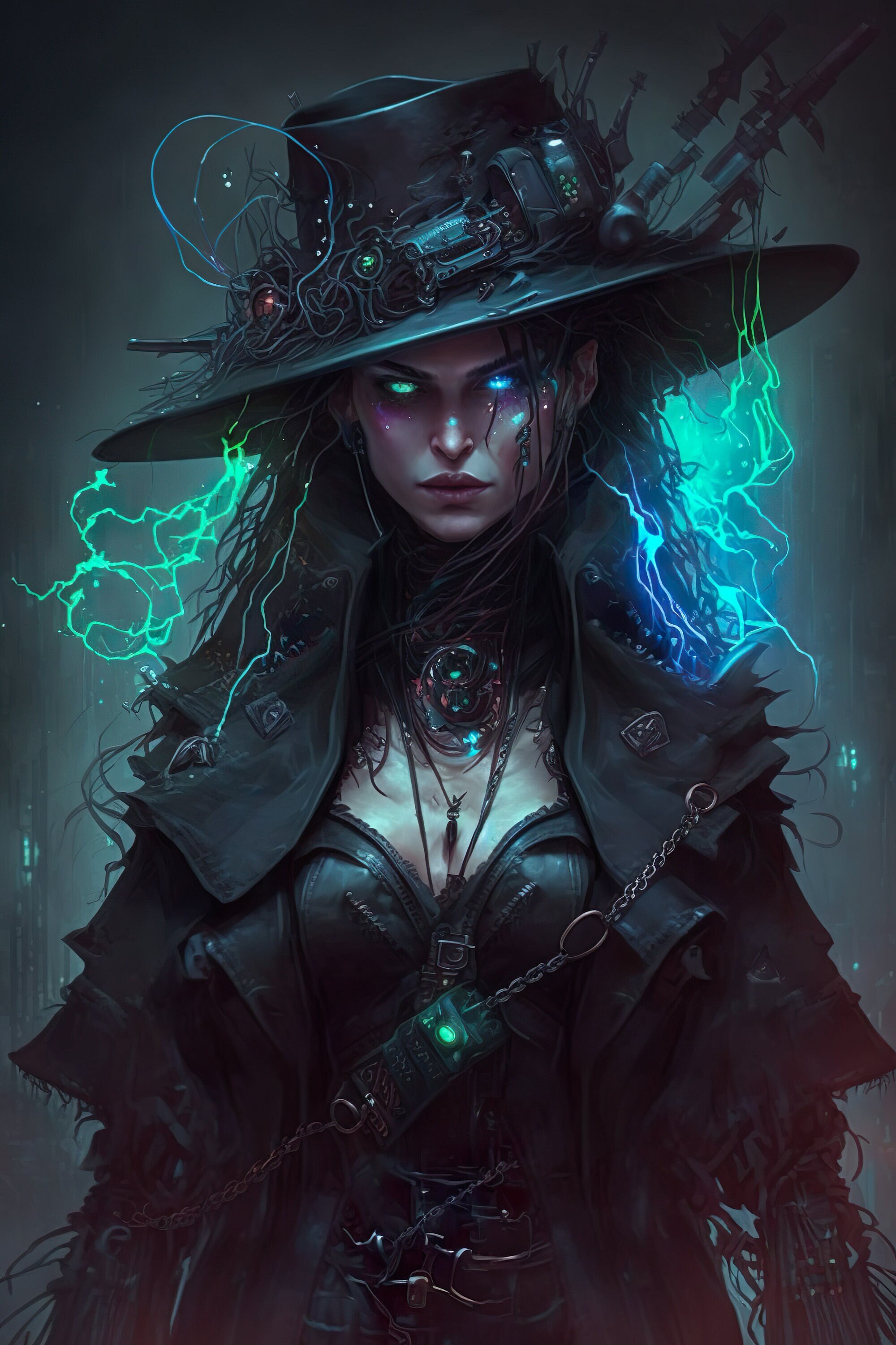 Cyberpunk Witch Poster - Etsy