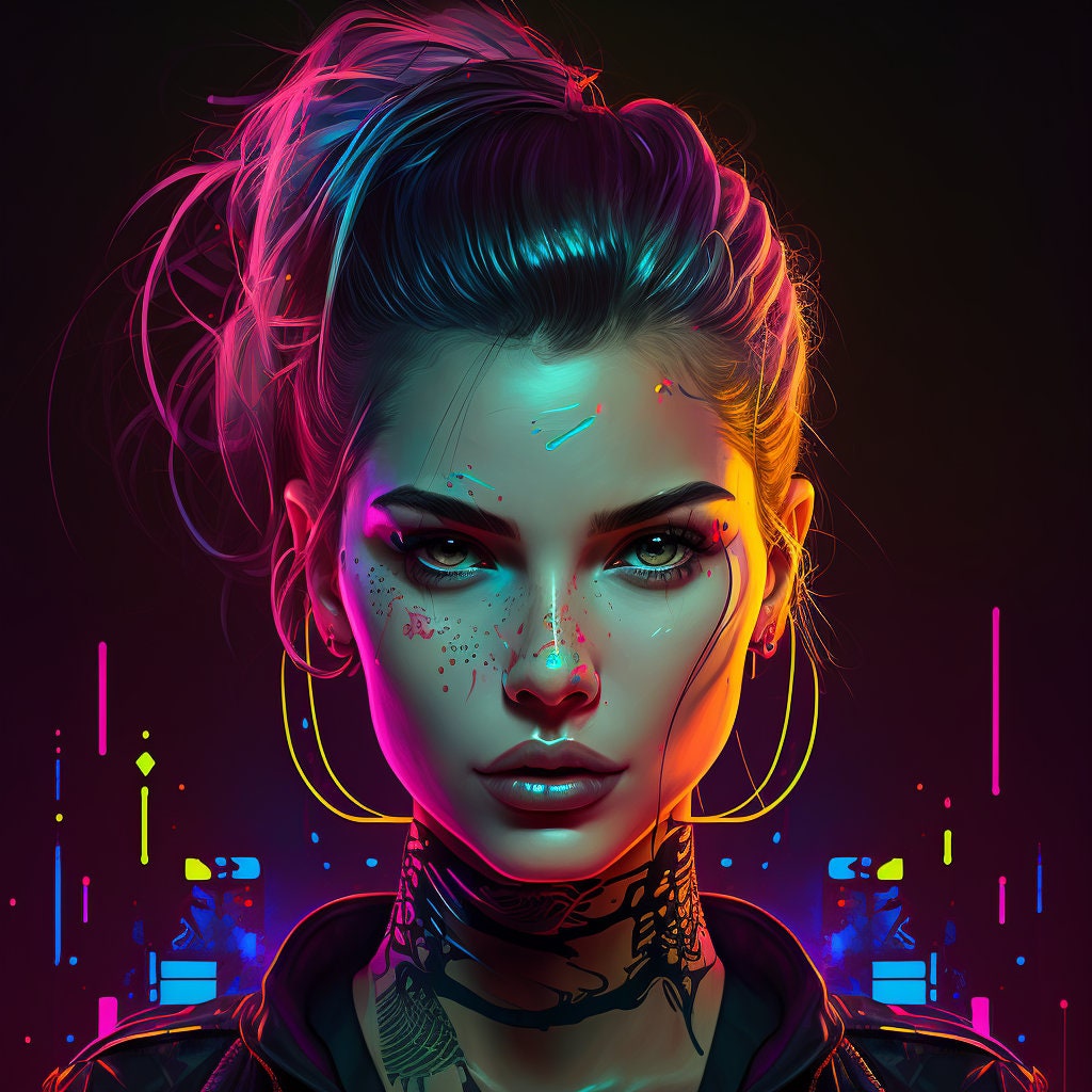 Cyberpunk Girl Neon - Etsy