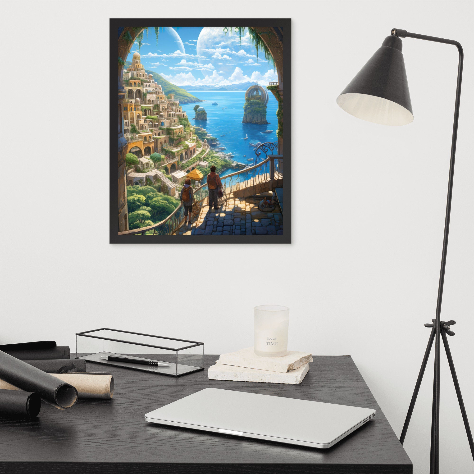 Solarpunk Landscape Framed Poster - Etsy
