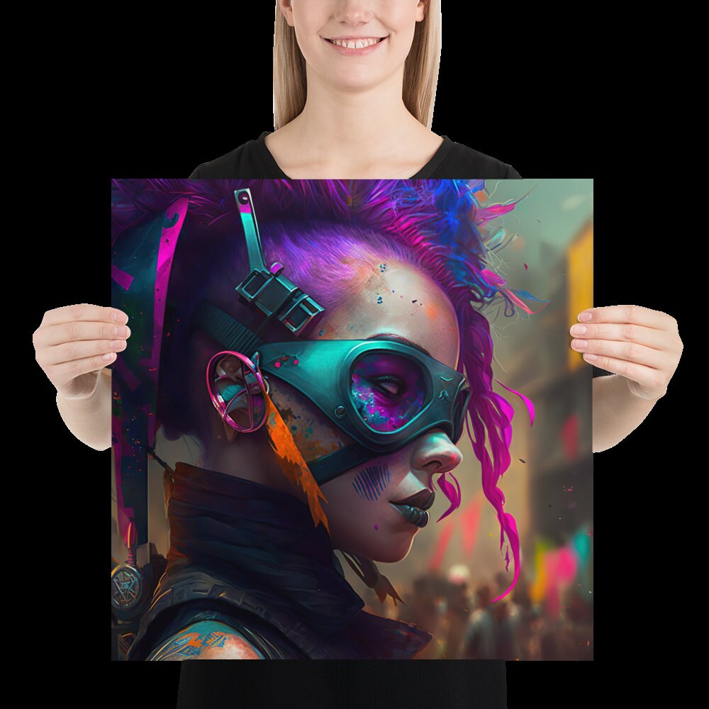 Cyberpunk Girl Poster - Etsy
