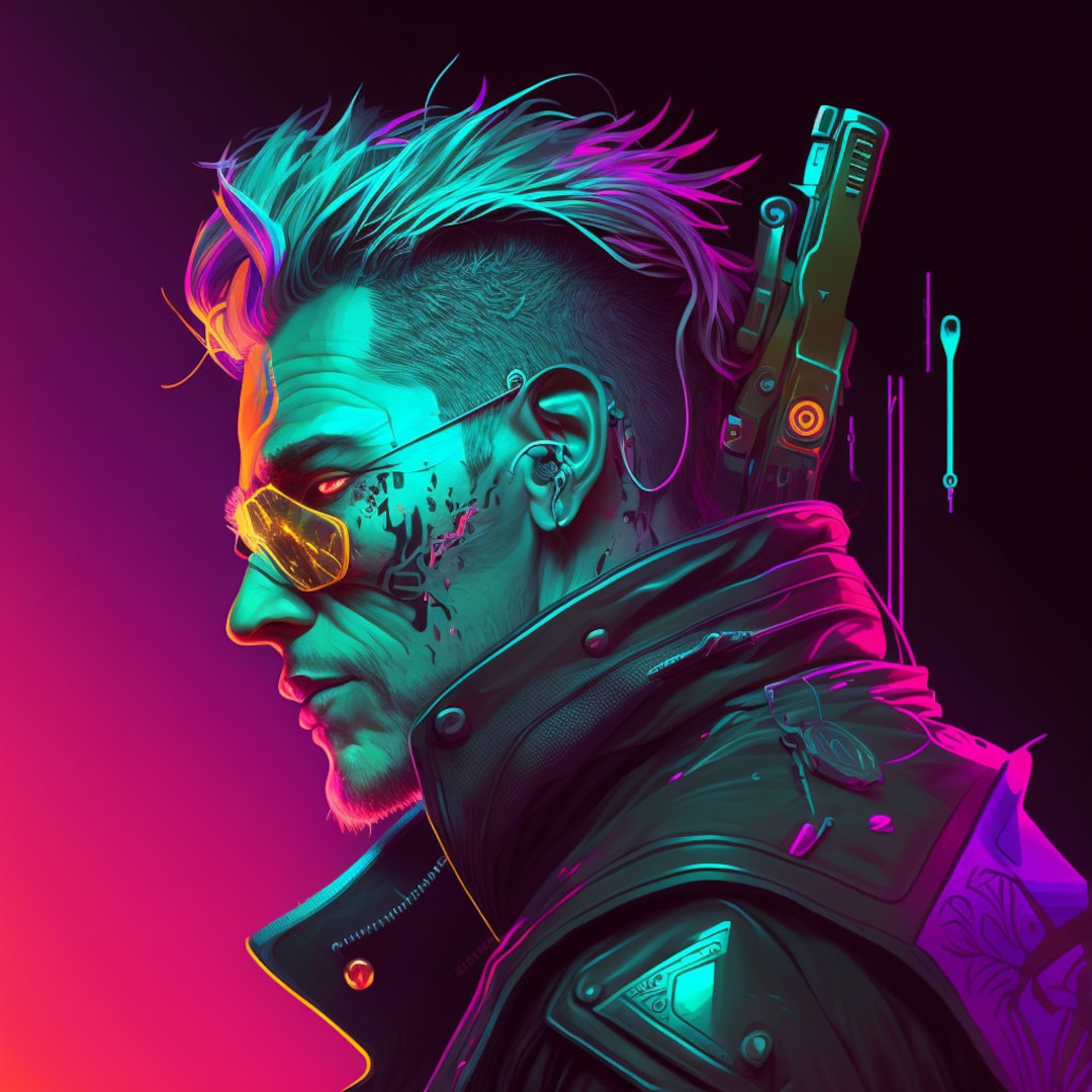 Cyberpunk Character Neon - Etsy