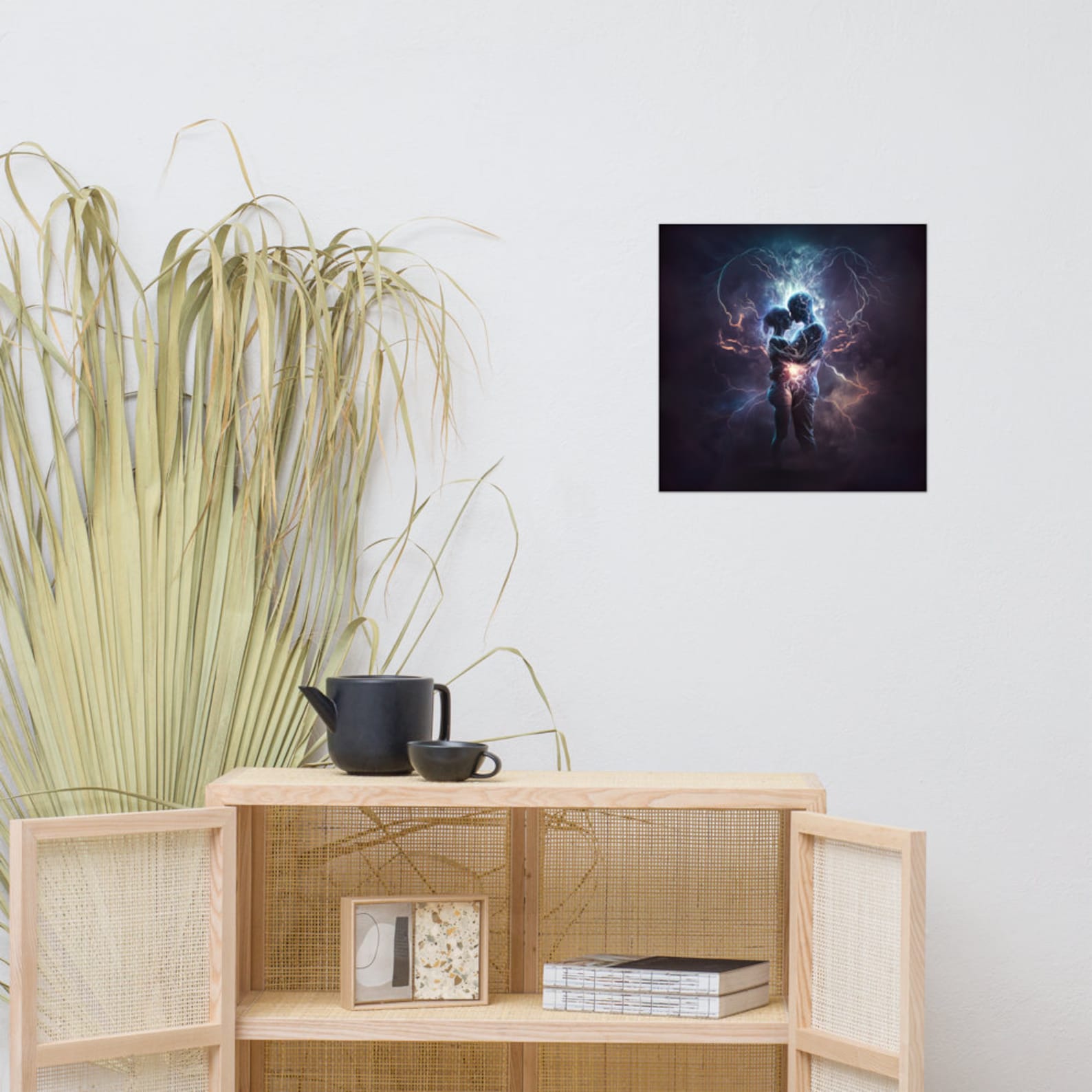 Electric Embrace Romantic Poster - Etsy