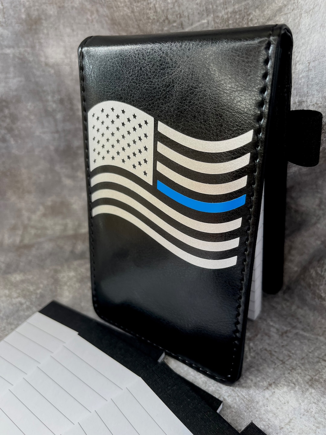 Personalized Leather Notebook Mini 3x5 Note Pad Law Enforcement Thin ...