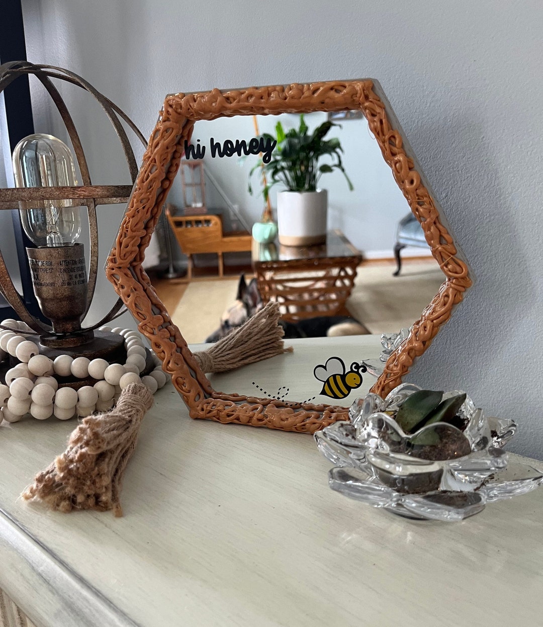 Hexagon Bee Mirrors - Etsy