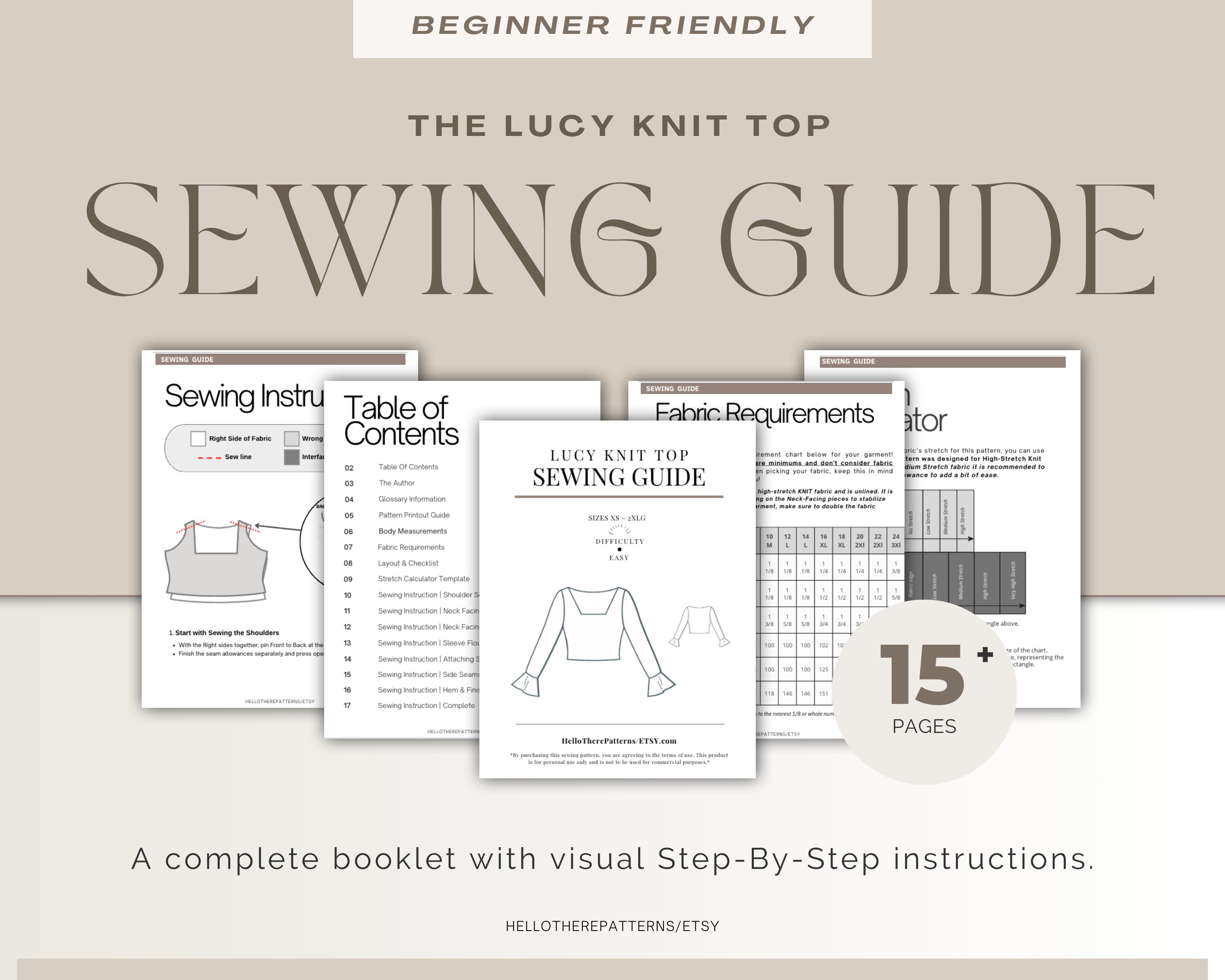 Easy Flared Bell Sleeve Top Sewing Pattern Square Neckline Long Sleeve ...