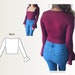 Easy Flared Bell Sleeve Top Sewing Pattern Square Neckline Long Sleeve ...