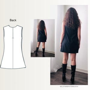 Notched Neckline Dress Sewing Pattern Elegant Short V-neck Dress PDF ...