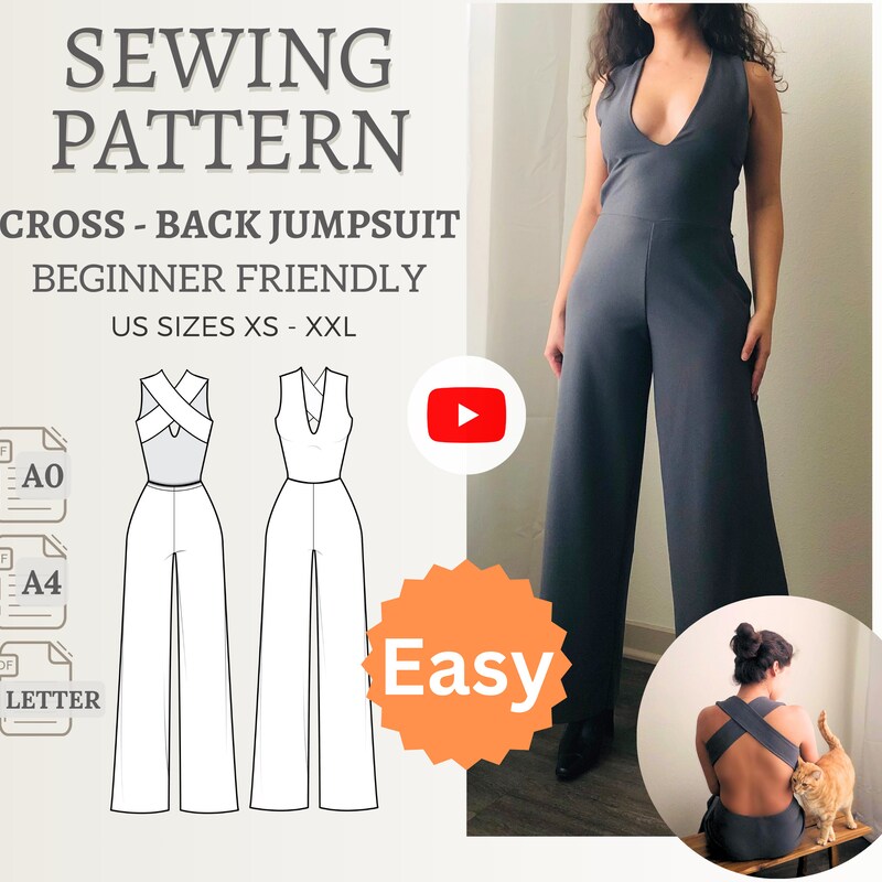 Jumpsuit Sewing Pattern - Etsy