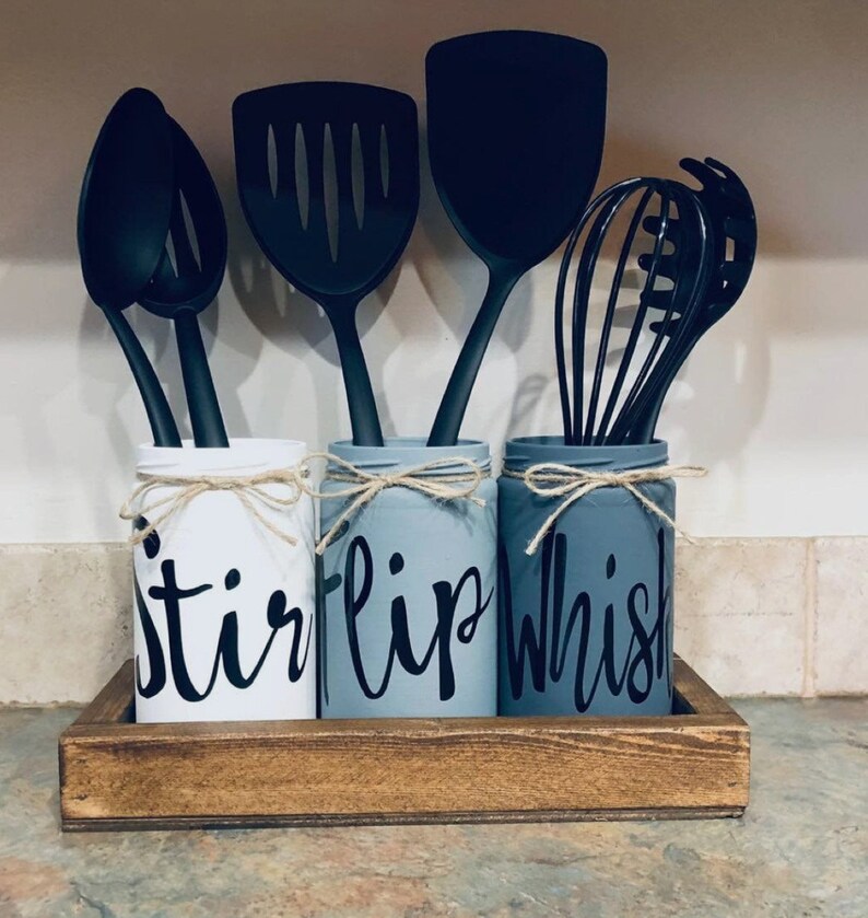 Mason Jar Utinsel Holders - Etsy