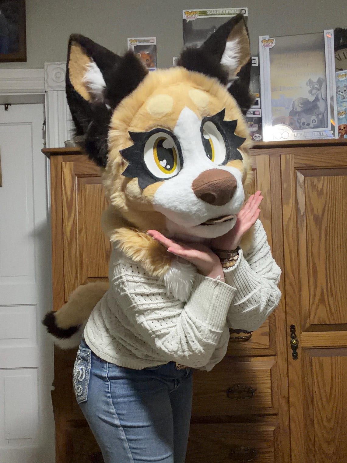 Blond Corgi Dog Fursuit Mini Partial: Head and Tail - Etsy