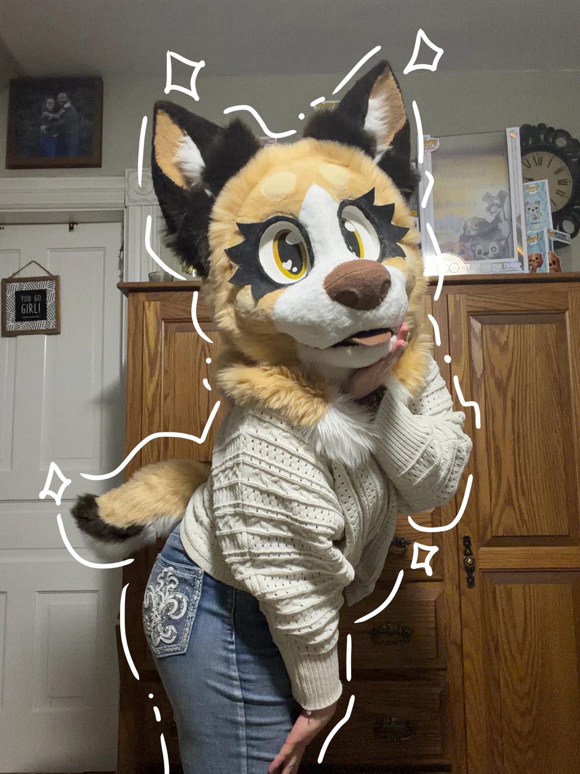 Blond Corgi Dog Fursuit Mini Partial: Head and Tail - Etsy