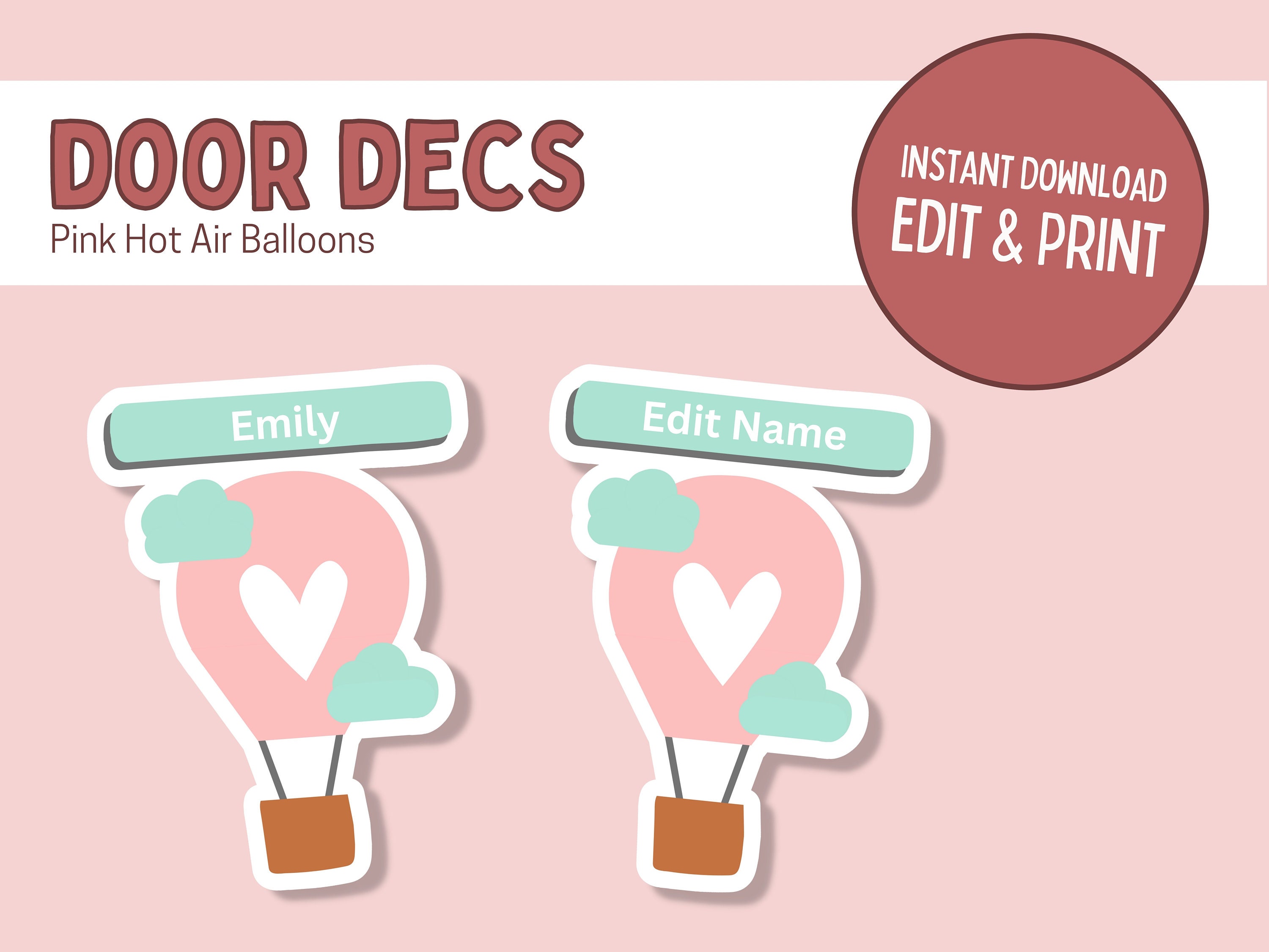 INSTANT DOWNLOAD Door Dec hot Air Balloons RA resident Advisor ...