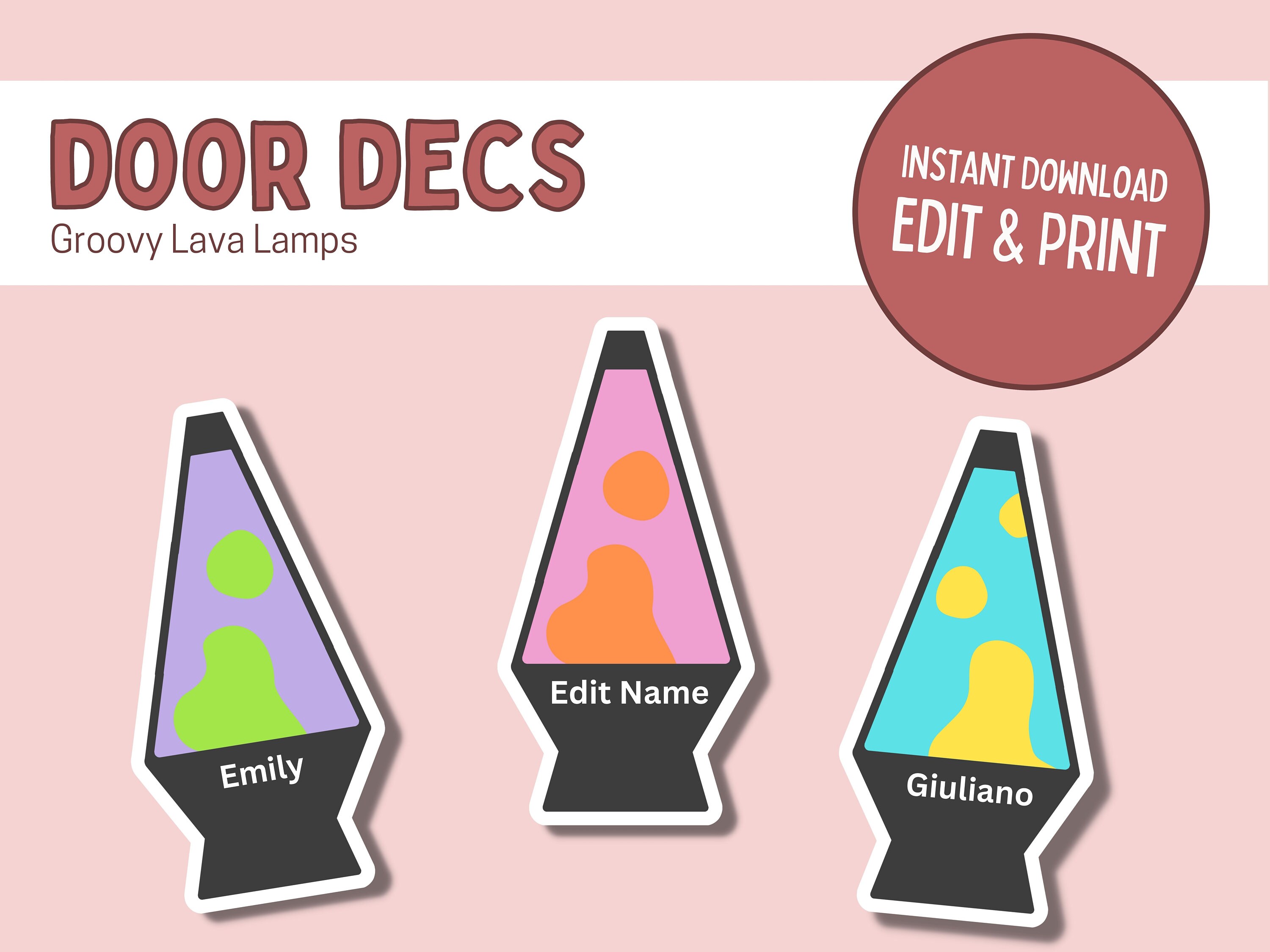 INSTANT DOWNLOAD Door Dec Lava Lamp RA Resident Advisor Printable dorm ...