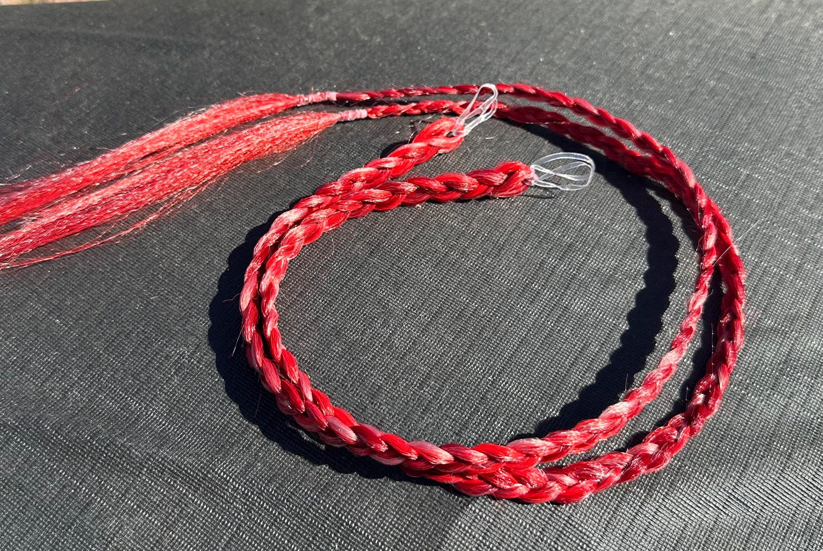 Red and Gold Tie-in Festival Braids Tie-in Rave Braids With Charms Rave ...