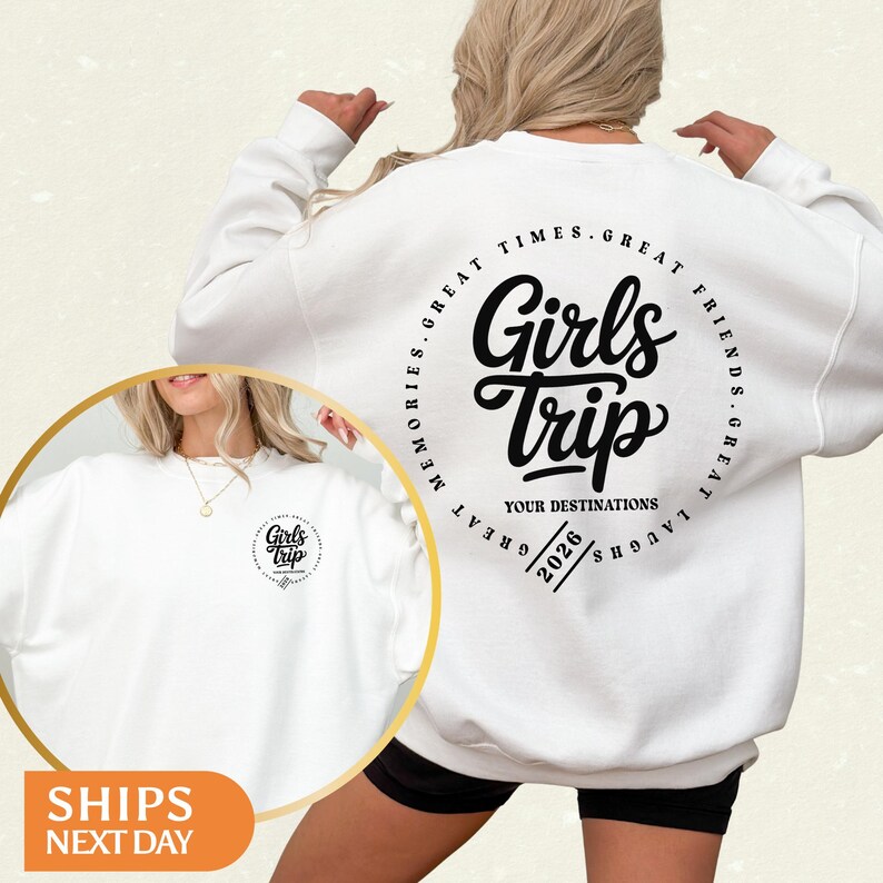Girls Trip 2026 Sweatshirt, Matching Vacation Crewneck, Personalized ...