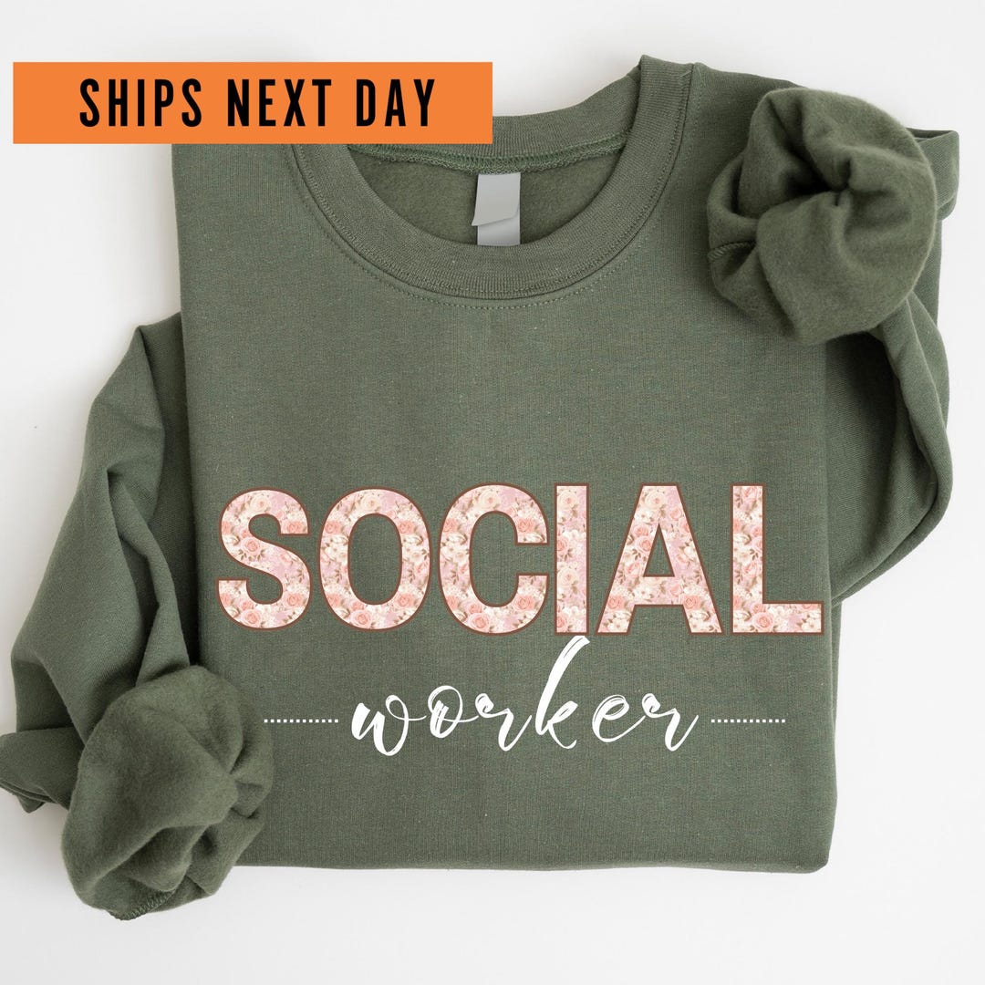 Social Worker Hoodie, Floral Social Worker Sweatshirt, LSW Crewneck ...