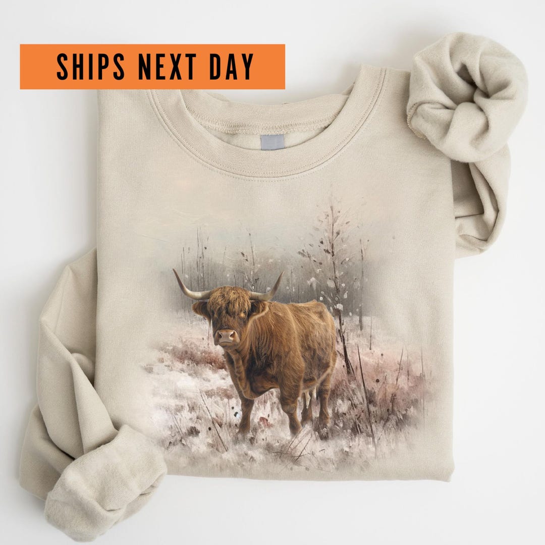 Retro Highland Cow Hoodie, Highland Cow Sweatshirt, Cow Lover Gifts ...