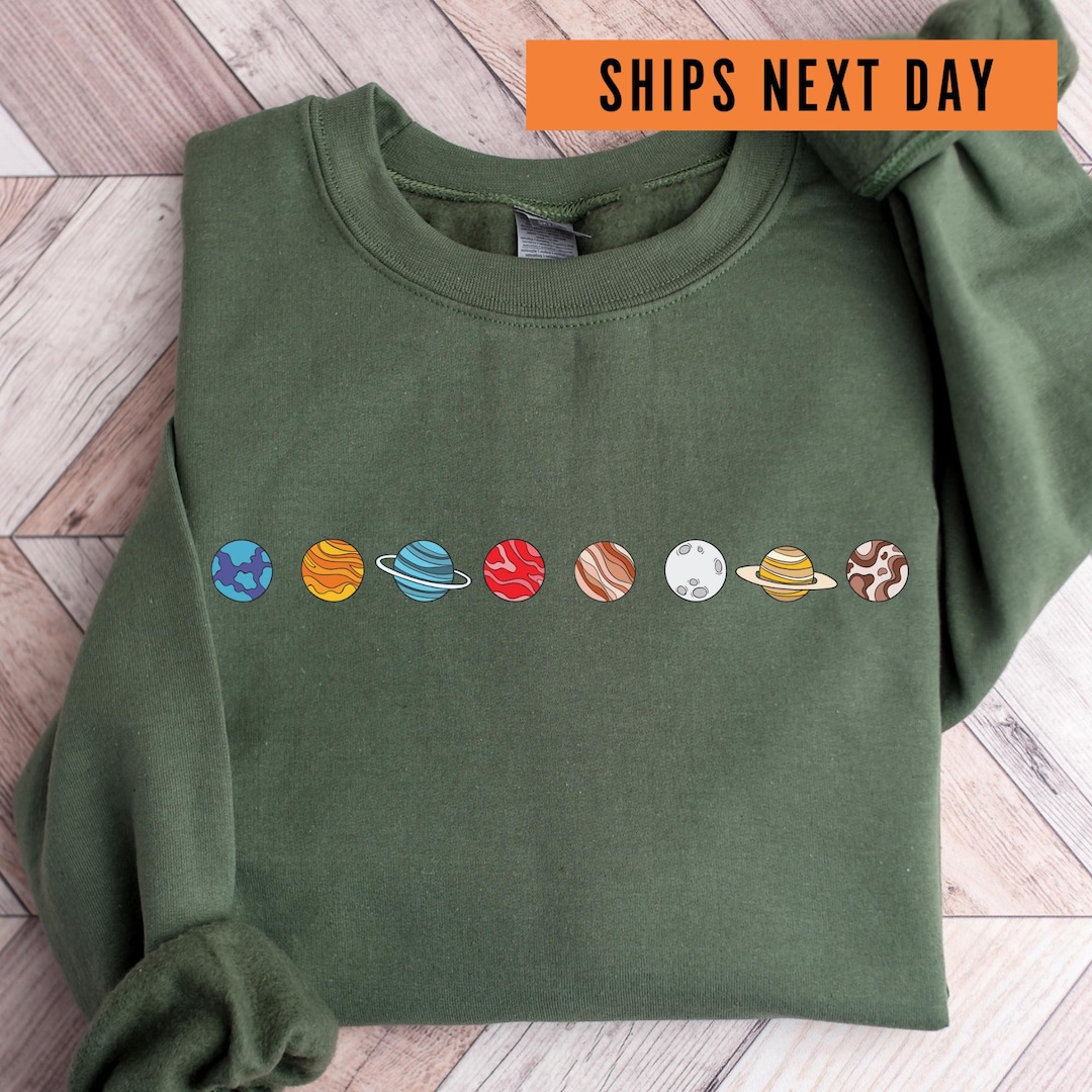 Cute Planets Hoodie, Solar System Crewneck, Astronomy Gift - Etsy